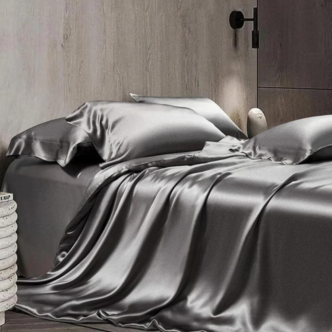 Dusk Grey Silk Bedsheet Set – Silky & Co.